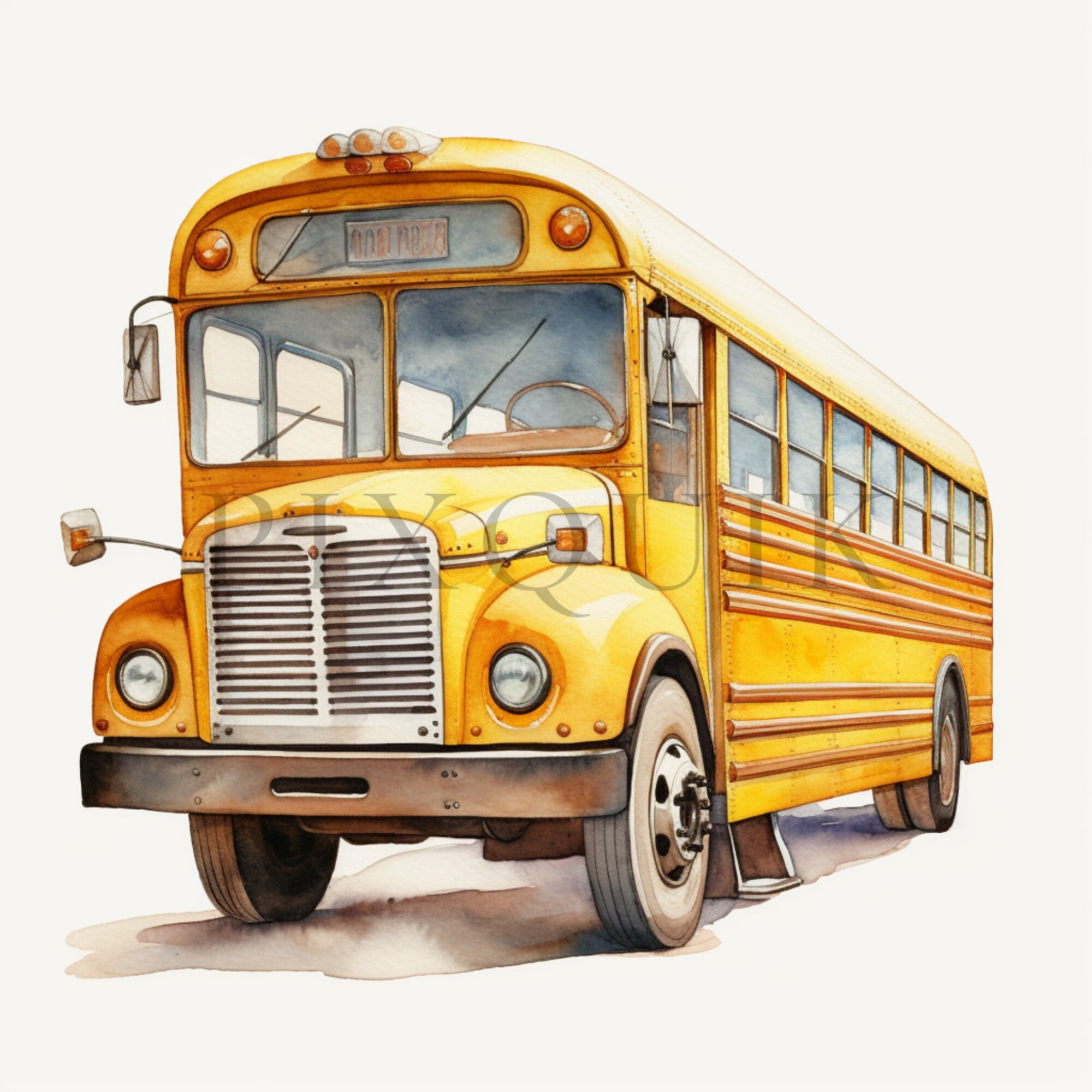 School Bus Clipart 10 High Quality Jpgs Digital Download Bus Clipart ...