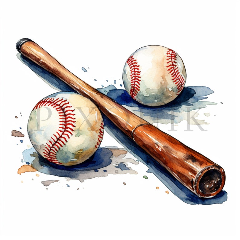 Baseball Bat and Ball Clipart 10 High Quality Jpgs Instant Digital ...