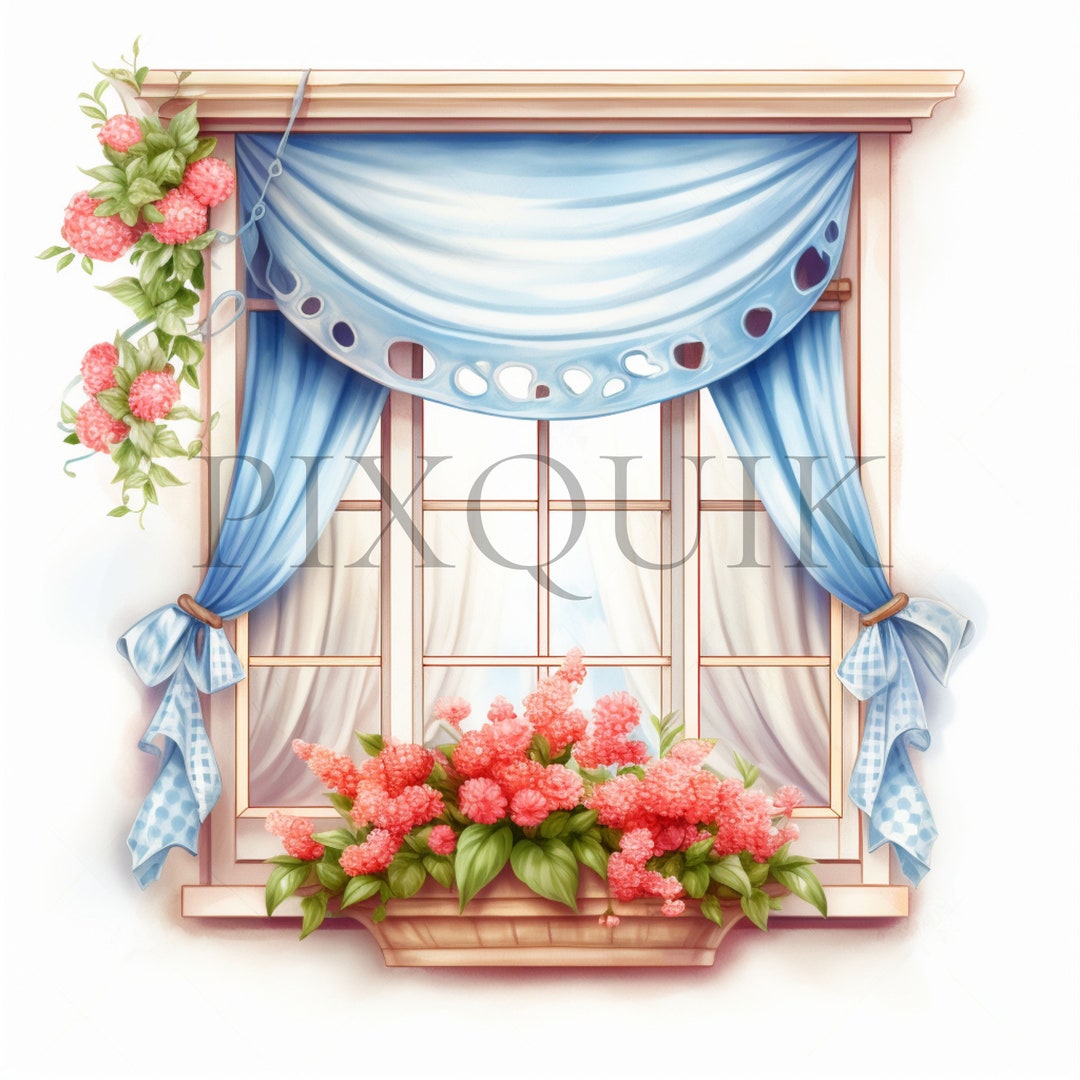 House Window Clipart | 10 High Quality Jpgs | Gothic Window | Botanical ...