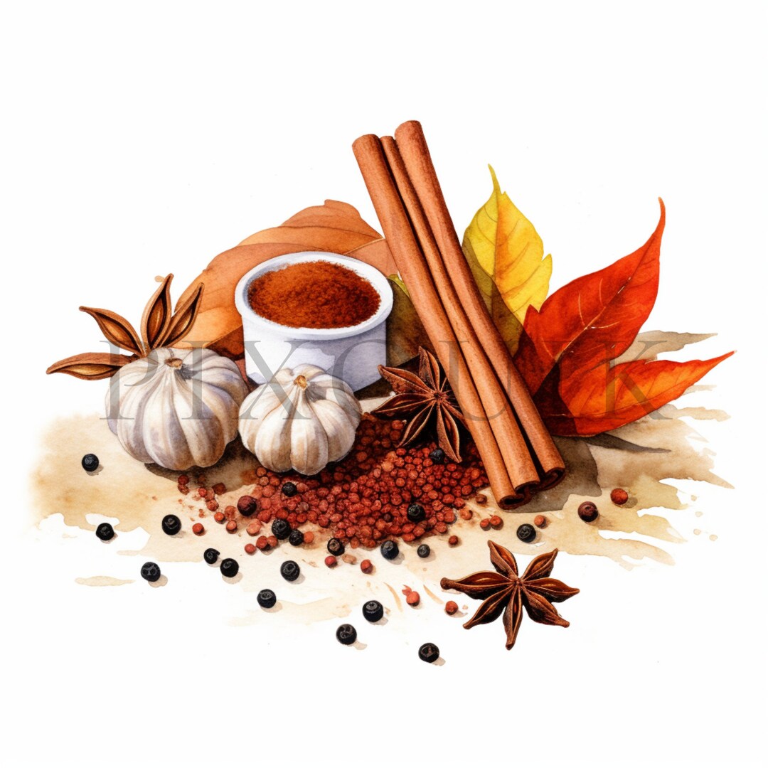 Autumn Spice Clipart | Fall Harvest JPG Images (digital Download) - Etsy