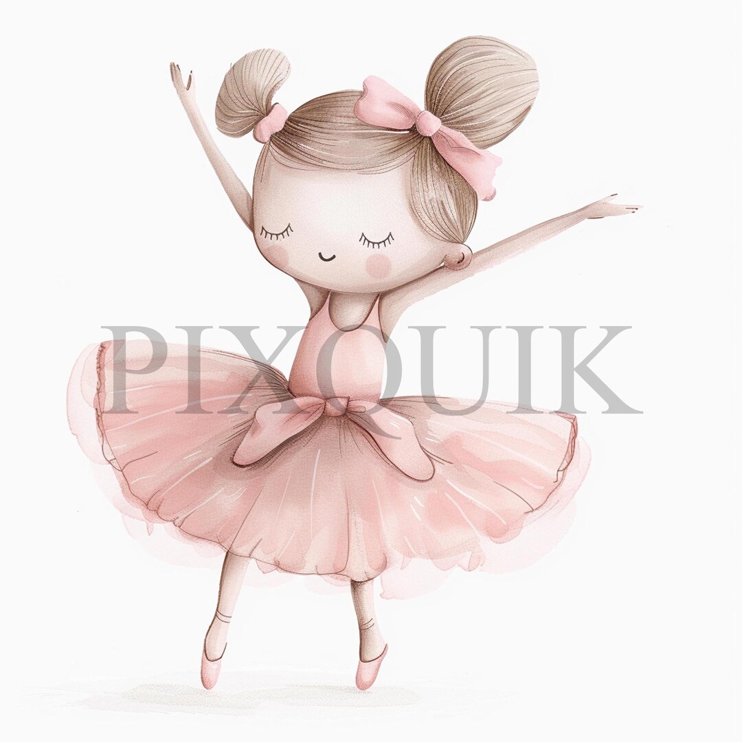 Pink Ballerina Clipart | Cute Dance Art, Nursery Decor (digital ...