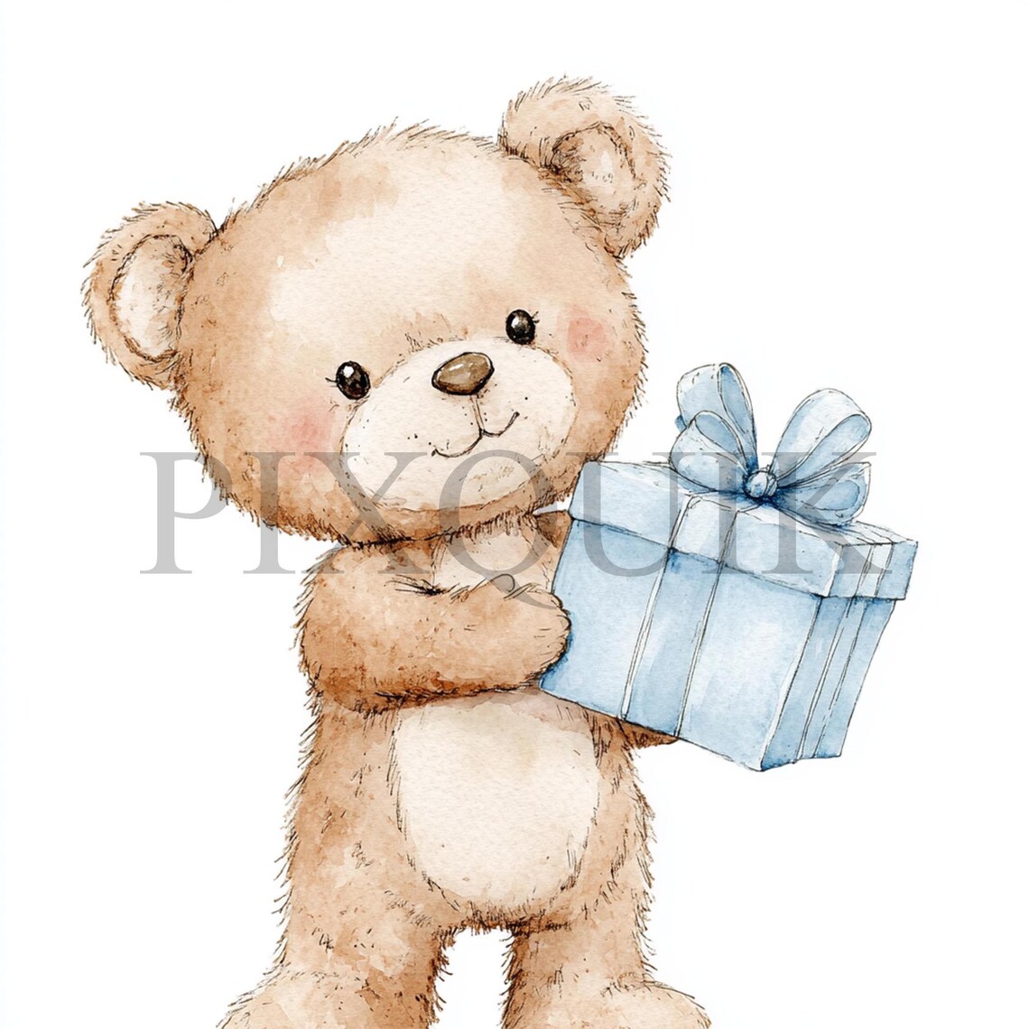 Teddy Bear With Present Clipart | 10 Jpg's Files | Card Making ...