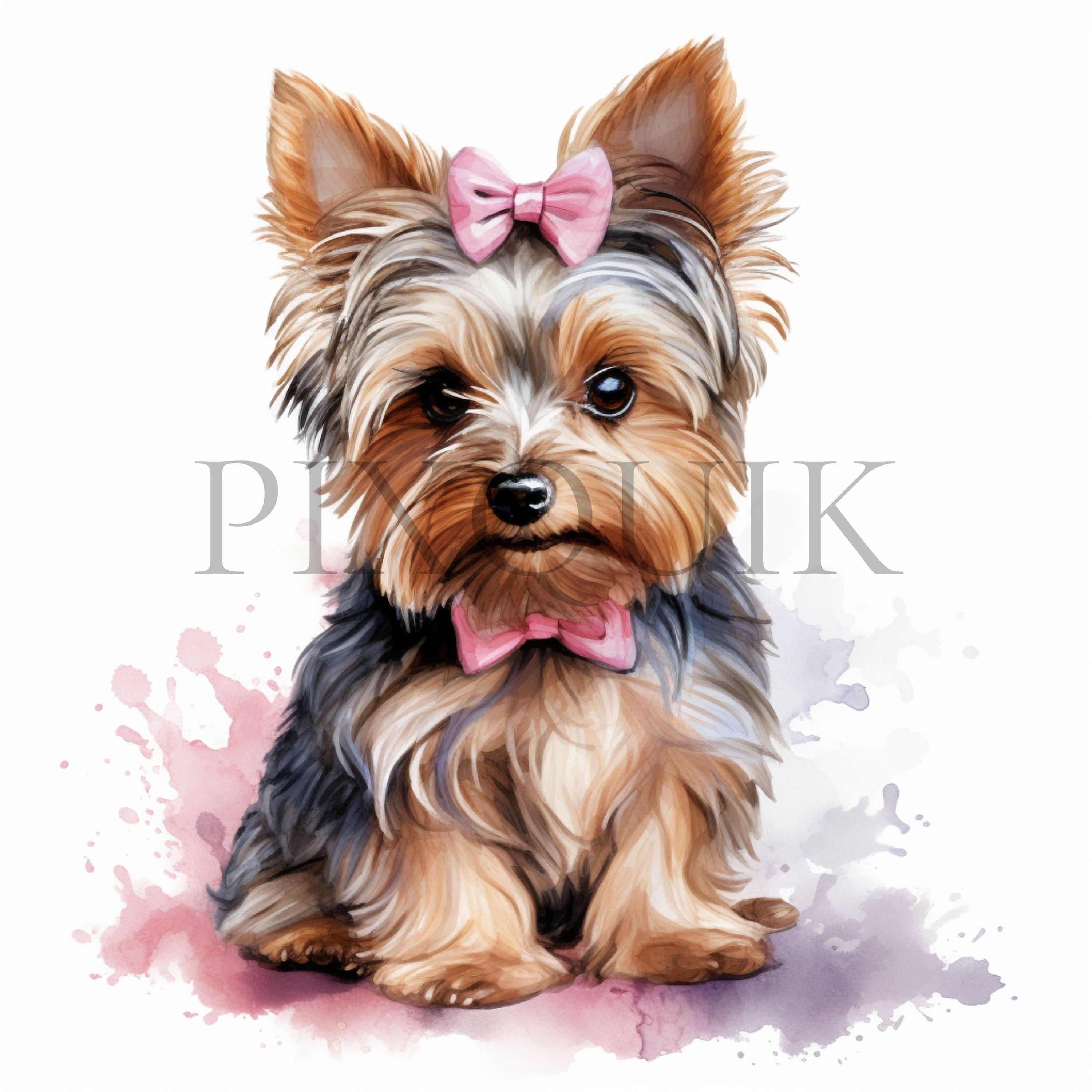 Yorkshire Terrier Clipart Watercolor Bundle 10 High Quality Jpgs Dog ...