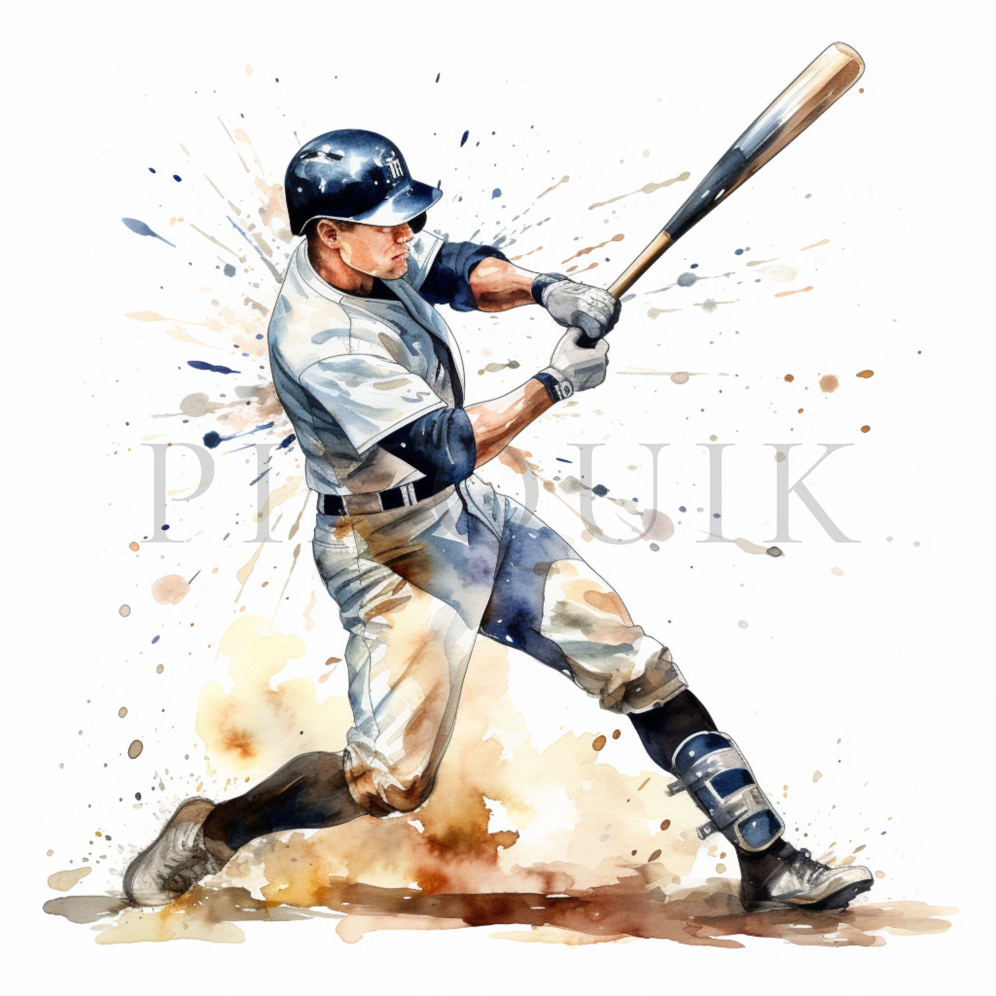 Watercolor Baseball Clipart 10 High Quality Jpgs Baseball Clipart ...