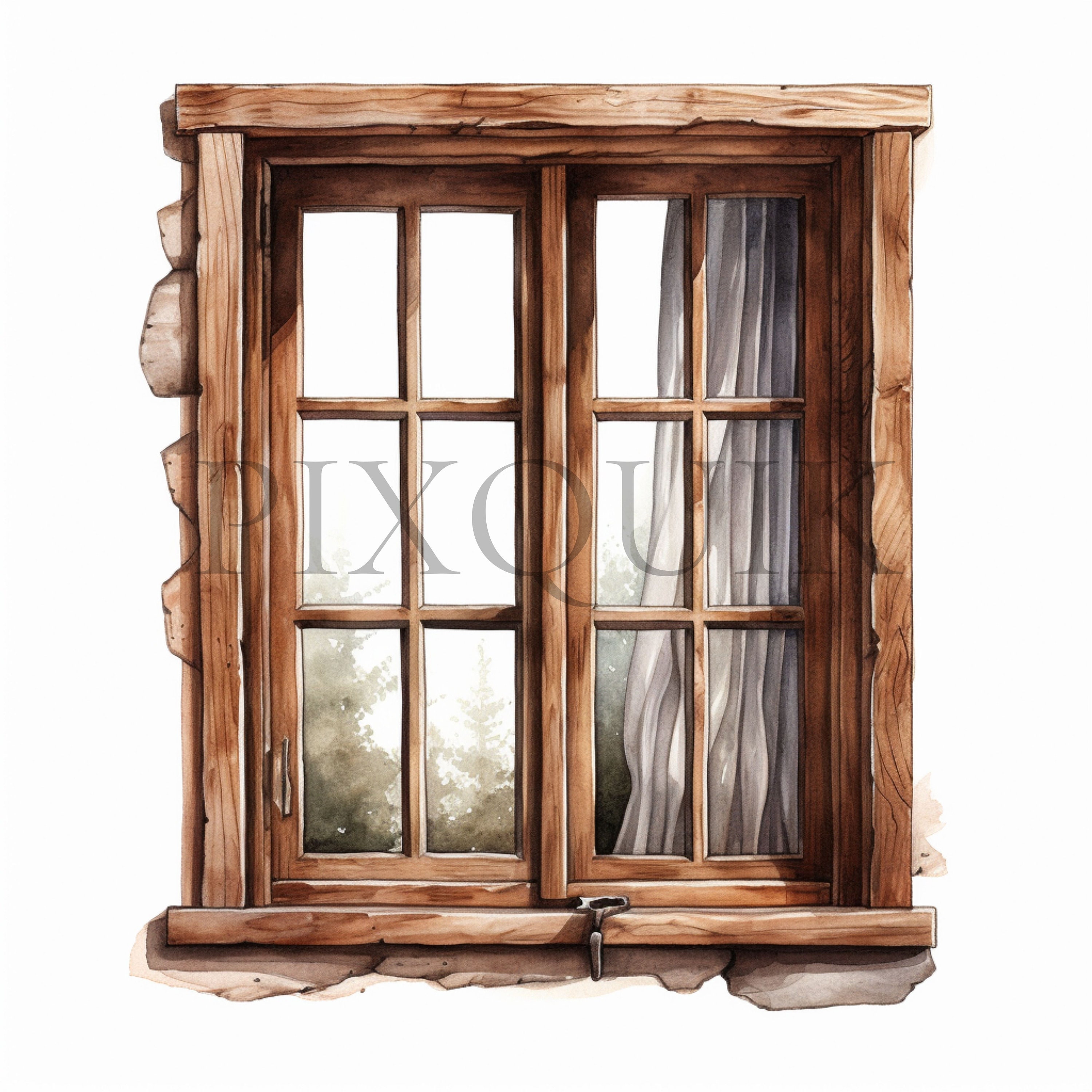 Old Window Clipart 10 High Quality Jpgs Vintage Wooden Window Rustic ...