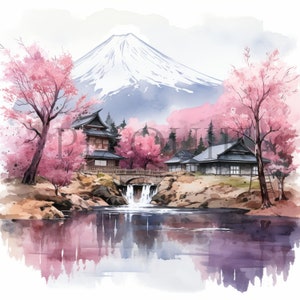 Japanese Landscape Clipart | 10 High Quality Jpgs | Printable Scenic ...