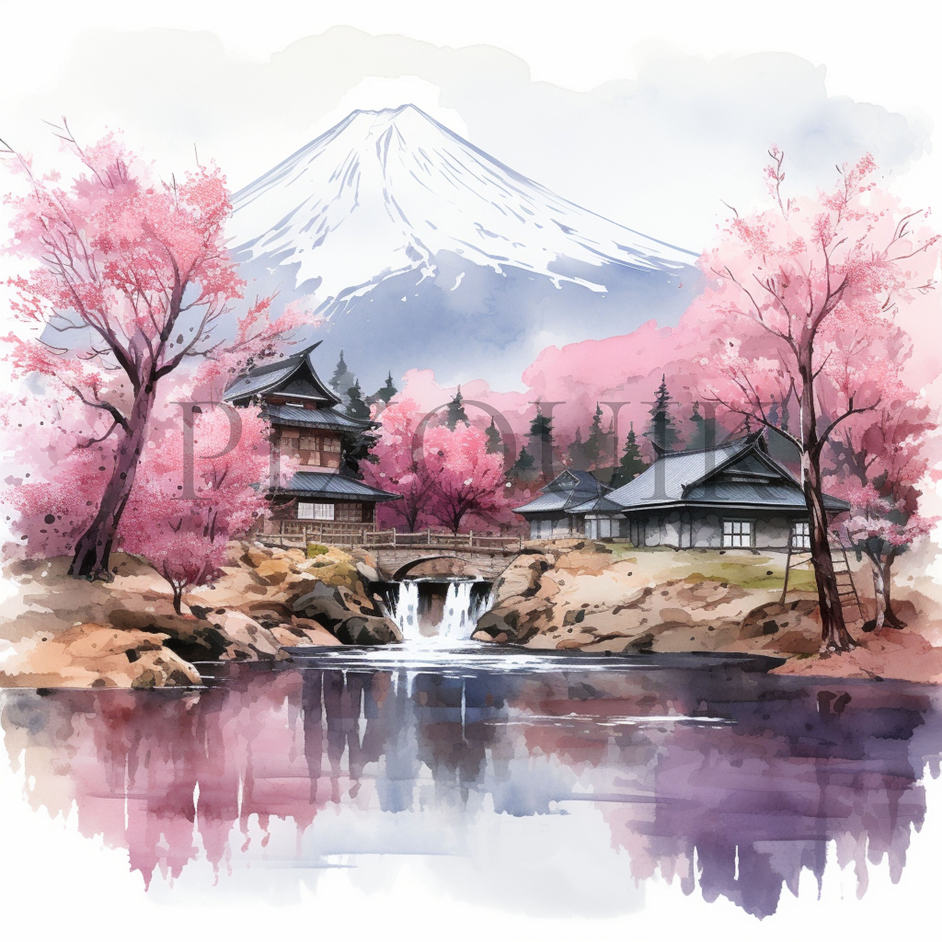 Japanese Landscape Clipart 10 High Quality Jpgs Printable Scenic ...