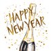 New Year Champagne Bottle Clipart | Gold Highlights, 2025 (JPG) - Etsy