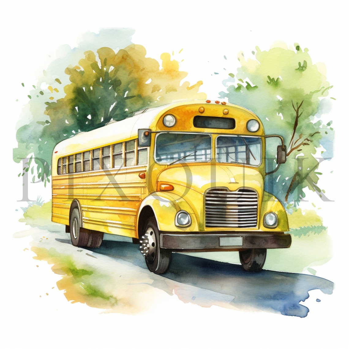 School Bus Clipart 10 High Quality Jpgs Digital Download Bus Clipart ...