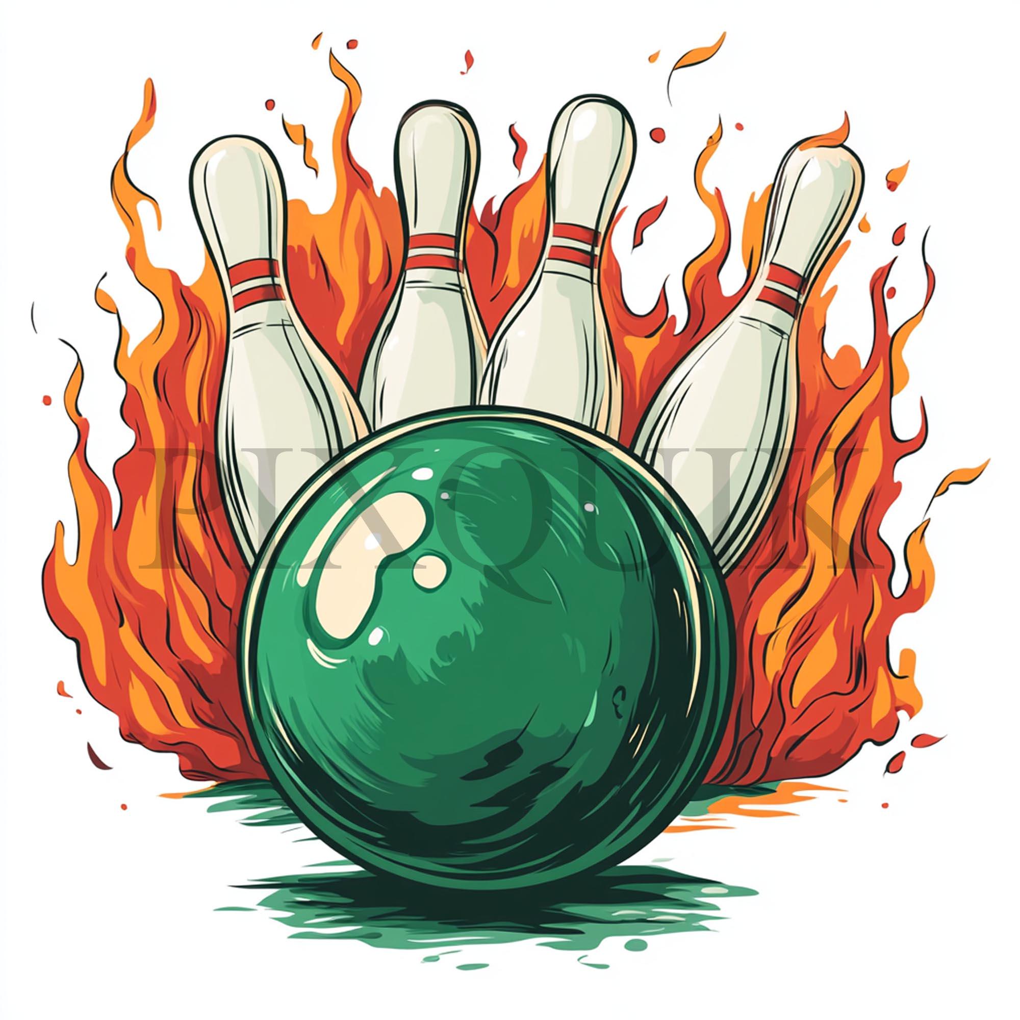 Watercolor Bowling Ball Clipart: Sports Art (JPG & PNG) - Etsy