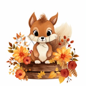 Cute Fall Squirrel Clipart | 10 JPG Illustrations (instant Download) - Etsy