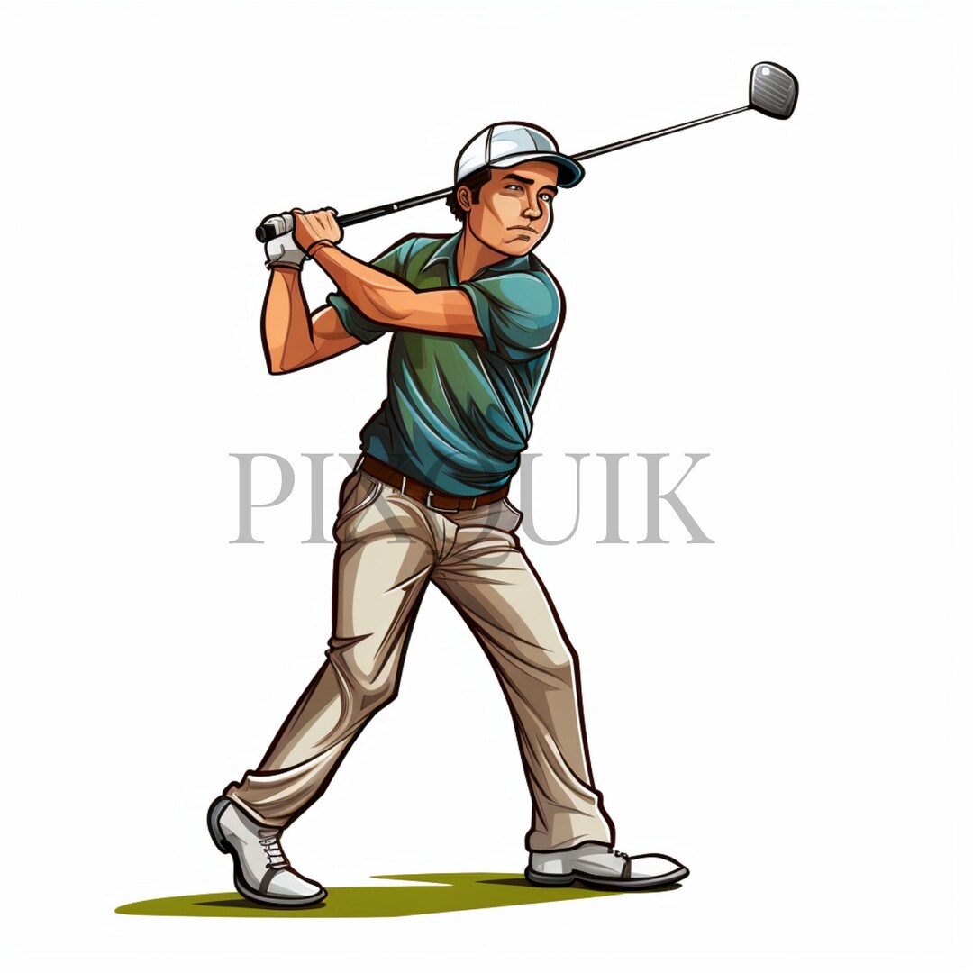 Watercolor Golf Player Clipart - 10 High Quality Jpgs | Sporty Art ...