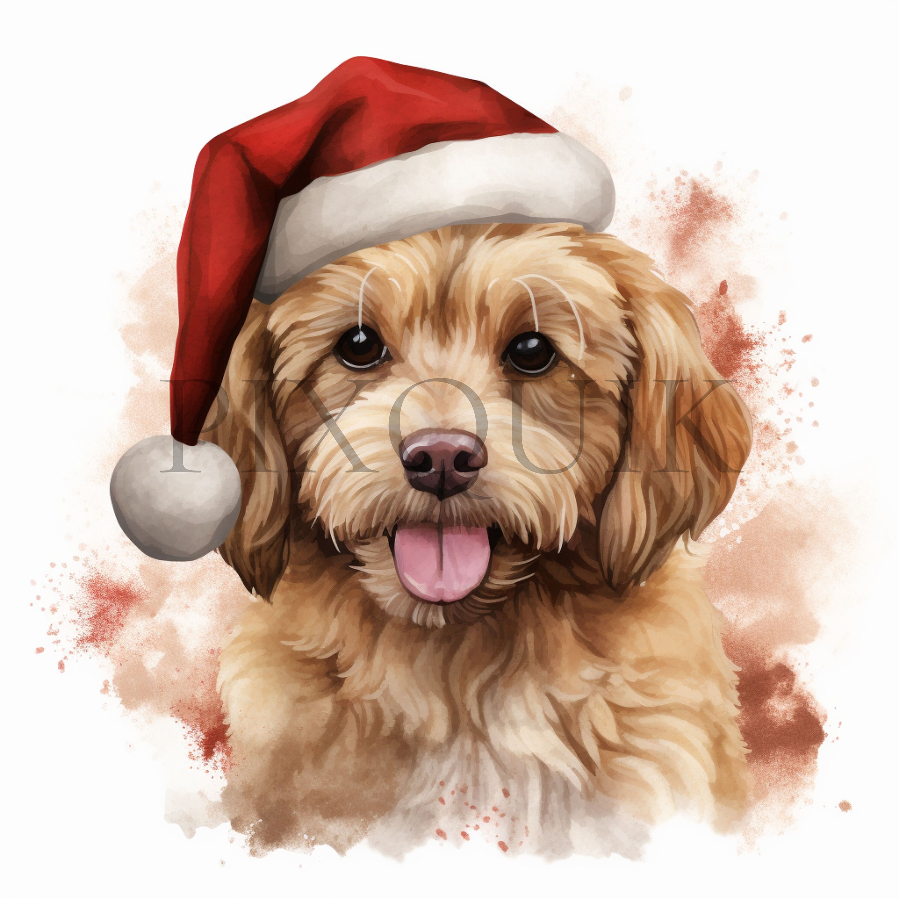 Watercolor Christmas Dog Clipart | Holiday Puppy Jpgs (digital Download ...