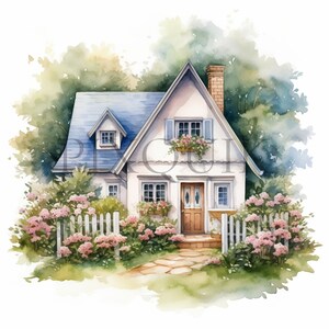 Country Cottage Clipart Set | 10 High Quality Jpgs | Cozy Cottage ...