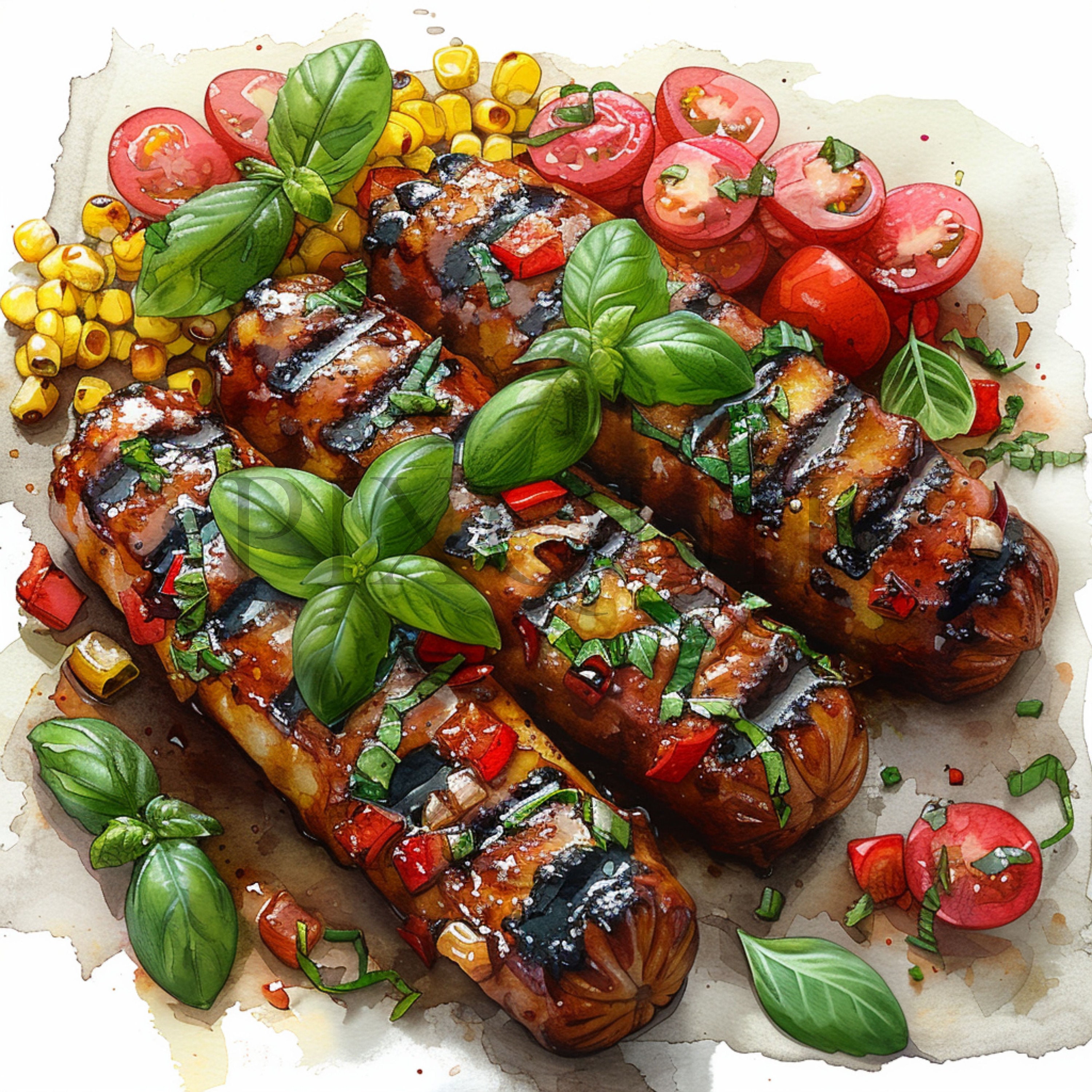 Watercolor Corn Dog Clipart 10 High-quality Jpgs Corndog Clipart Set ...