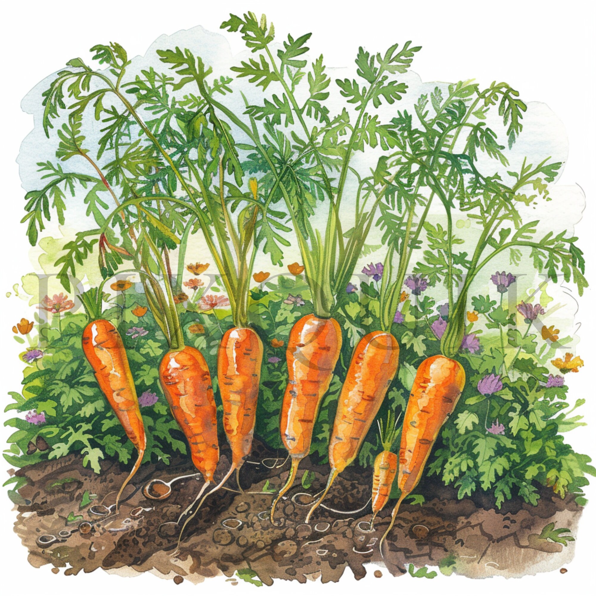 Watercolor Carrot Clipart 10 High Quality Jpgs Digital Download ...