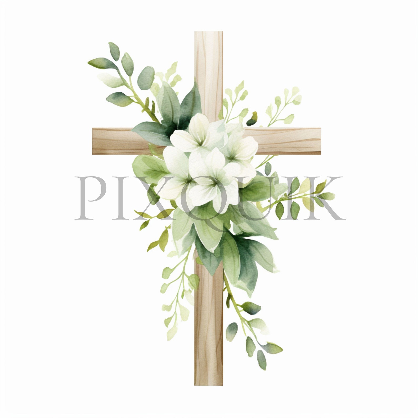 Easter Christian Crucifix Clipart 10 High Quality Jpgs Watercolor Cross ...