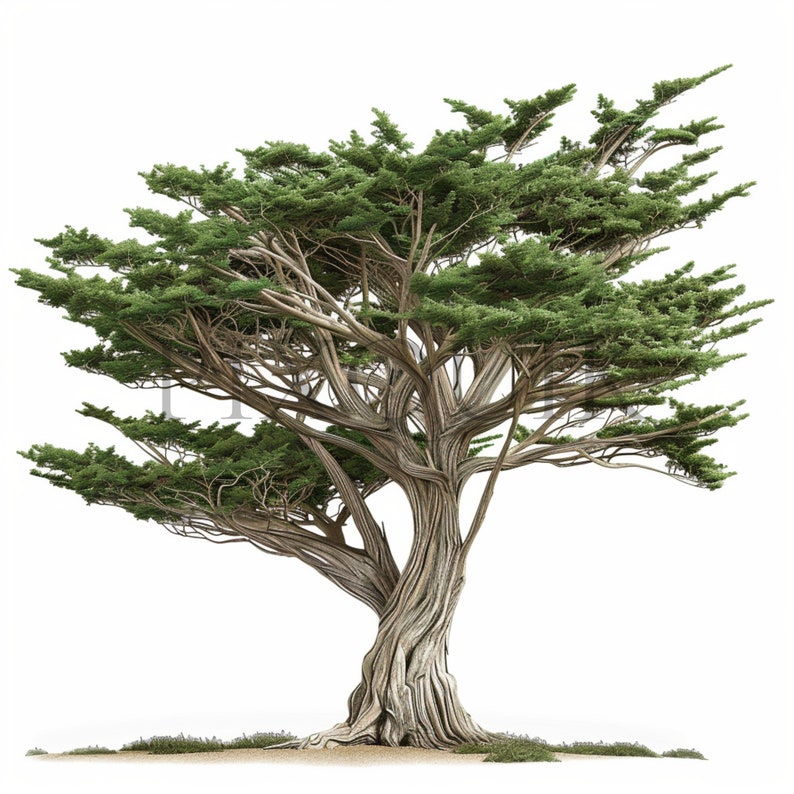 Watercolor Cypress Tree Clipart: 10 Jpgs, Commercial Use (digital ...