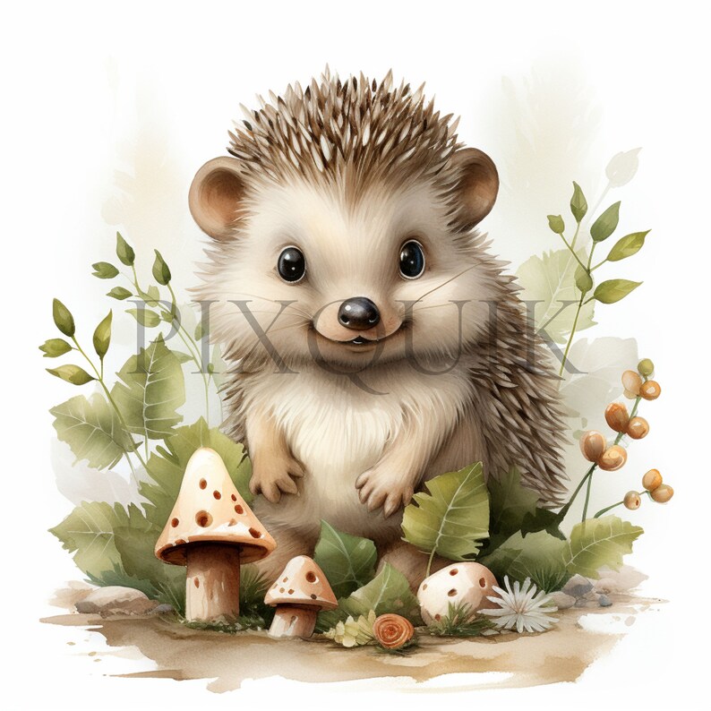 Hedgehog Clipart | Cute Woodland Animal Art (digital Download) - Etsy ...
