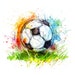 Watercolor Soccer Ball Clipart 10 High Quality Jpgs Football Clipart ...