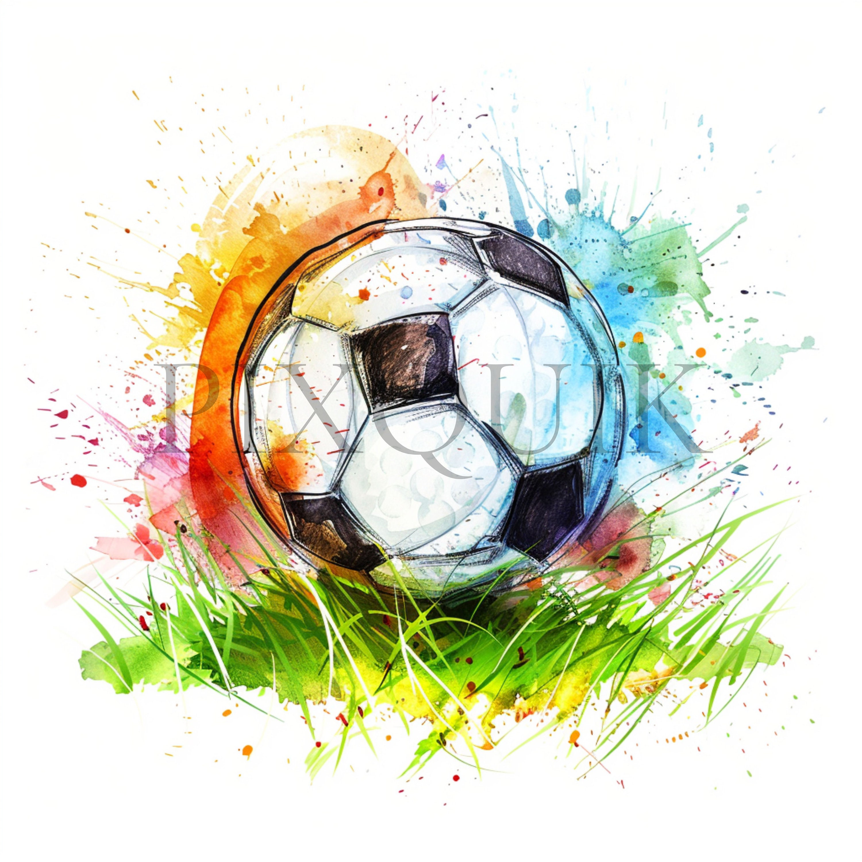 Watercolor Soccer Ball Clipart 10 High Quality Jpgs Football Clipart ...