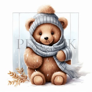 Cozy Teddy Bear Clipart | 10 High Quality Jpg's | Digital Download ...