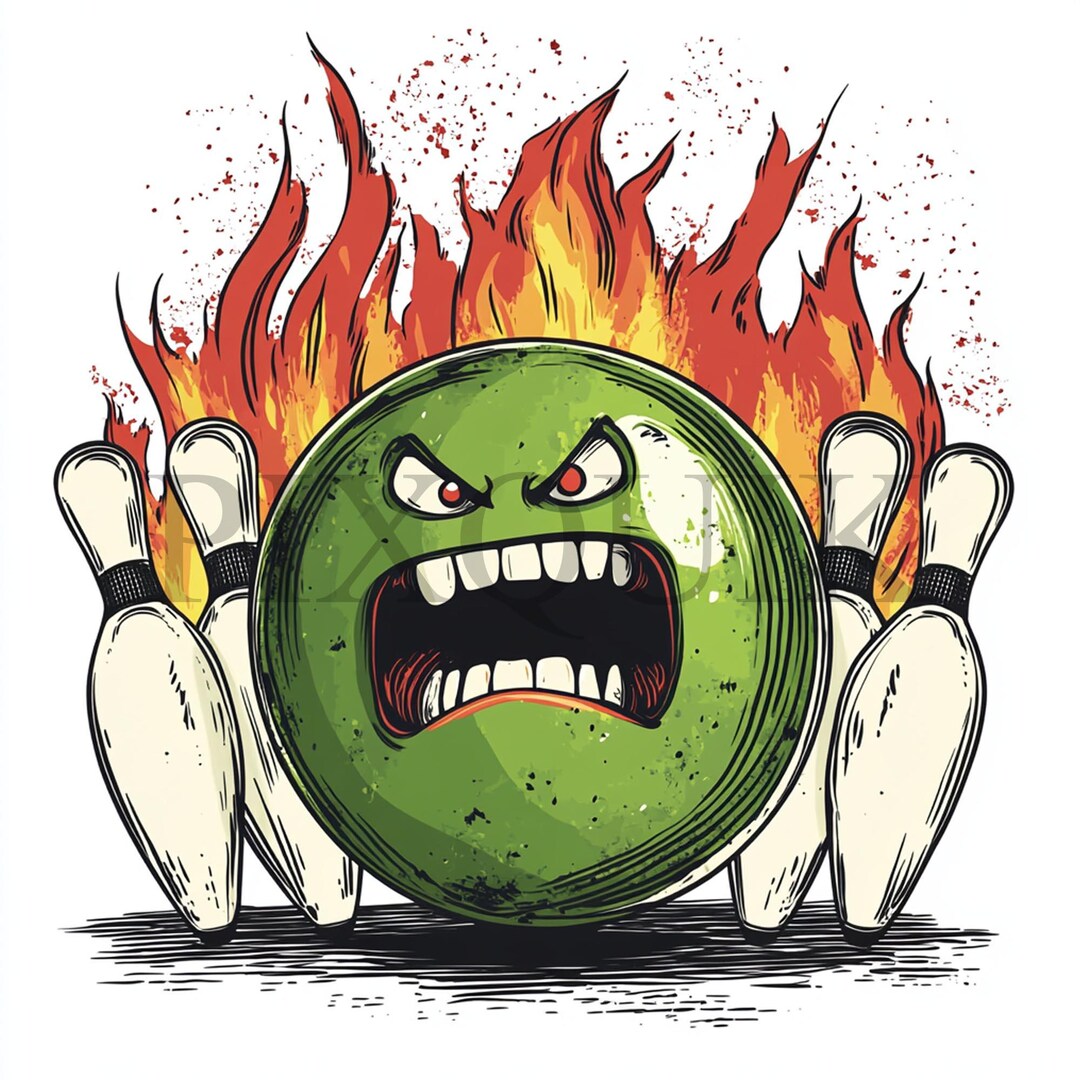 Watercolor Bowling Pin Clipart | 10 High Quality PNG | Fire Bowling Pin ...