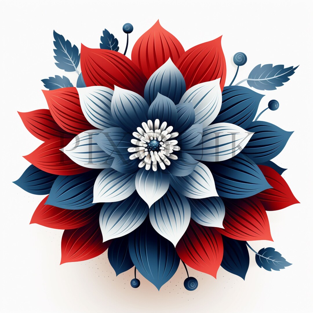 4th of July Flower Clipart | 10 High Quality Jpgs | Commercial Use ...