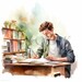 Study Clipart | Watercolor Student, Books, Coffee (digital Download) - Etsy