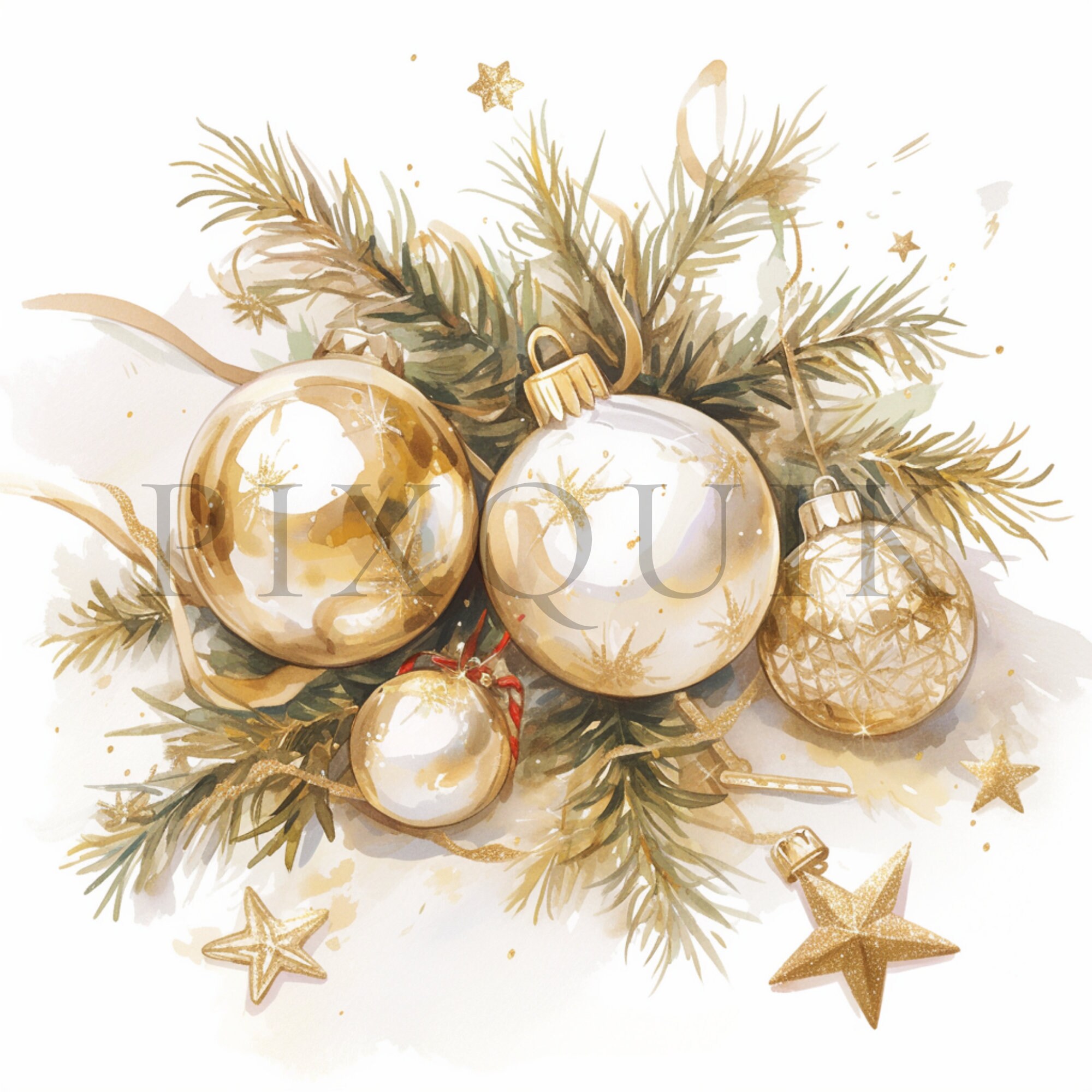 Holiday Gold Clipart | 10 High Quality Jpgs | Instant Digital Download ...