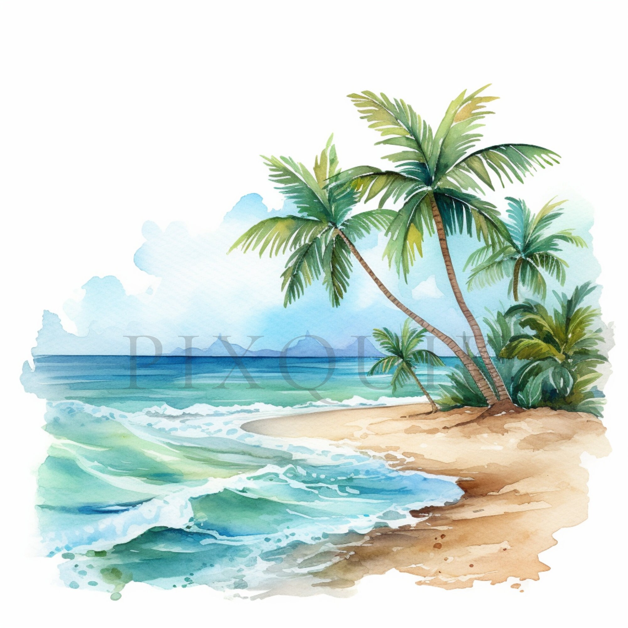 Beach Clipart | 10 High Quality Jpgs | Digital Download | Beach Clip ...