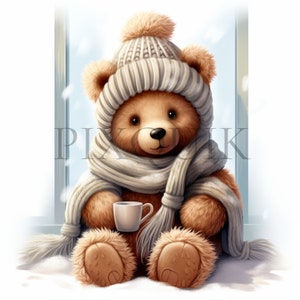 Cozy Teddy Bear Clipart | 10 High Quality Jpg's | Digital Download ...
