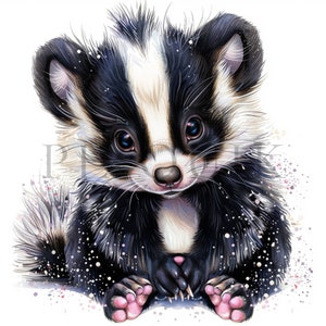 Watercolor Skunks Clipart | 10 High Quality Jpgs | Skunks Clipart ...