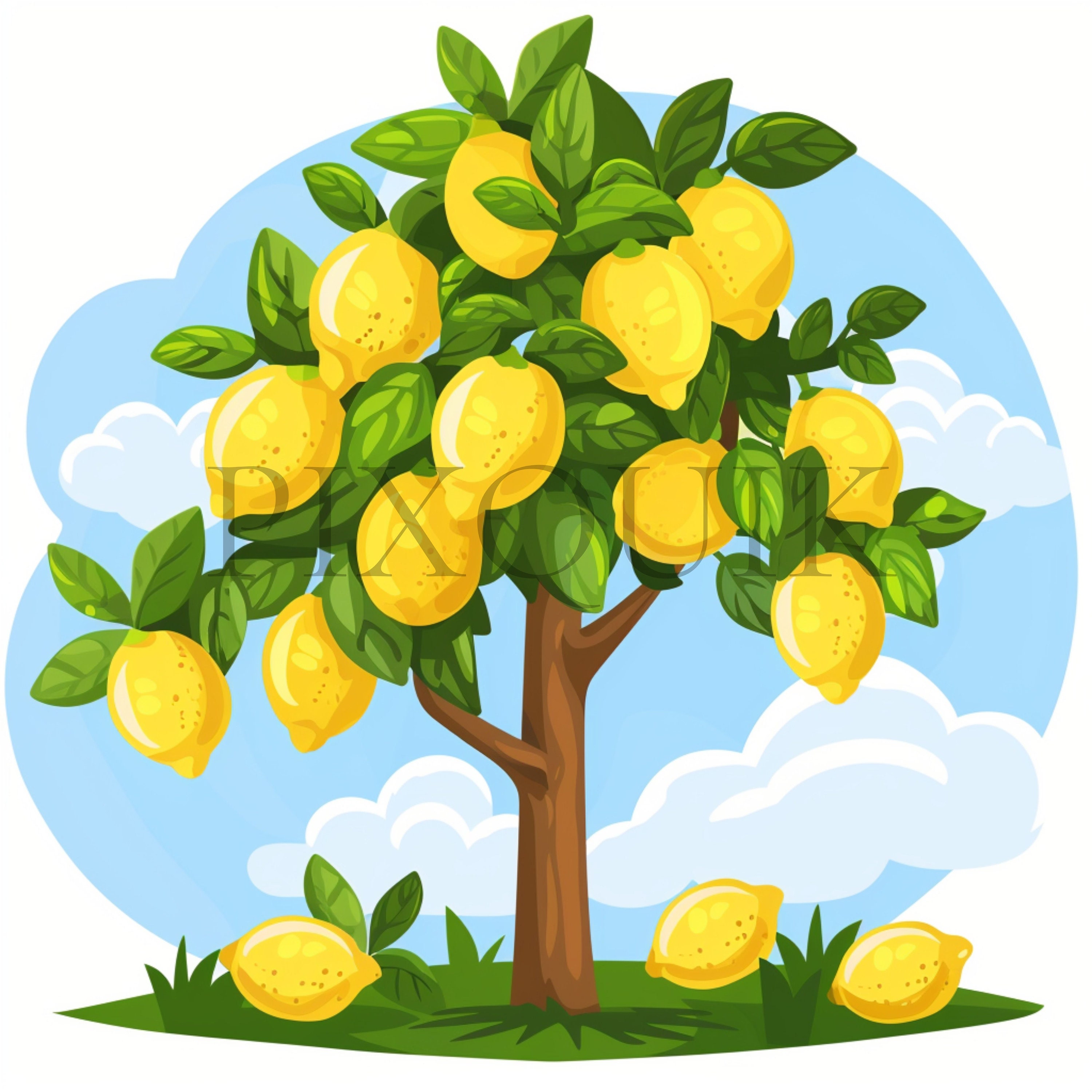 Lemon Tree Clipart | 10 JPG Illustrations (digital Download) - Etsy