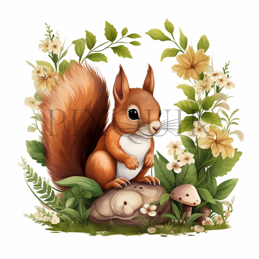 Woodland Animal Clipart | Squirrel Clipart | 10 High Quality JPG | Cute ...