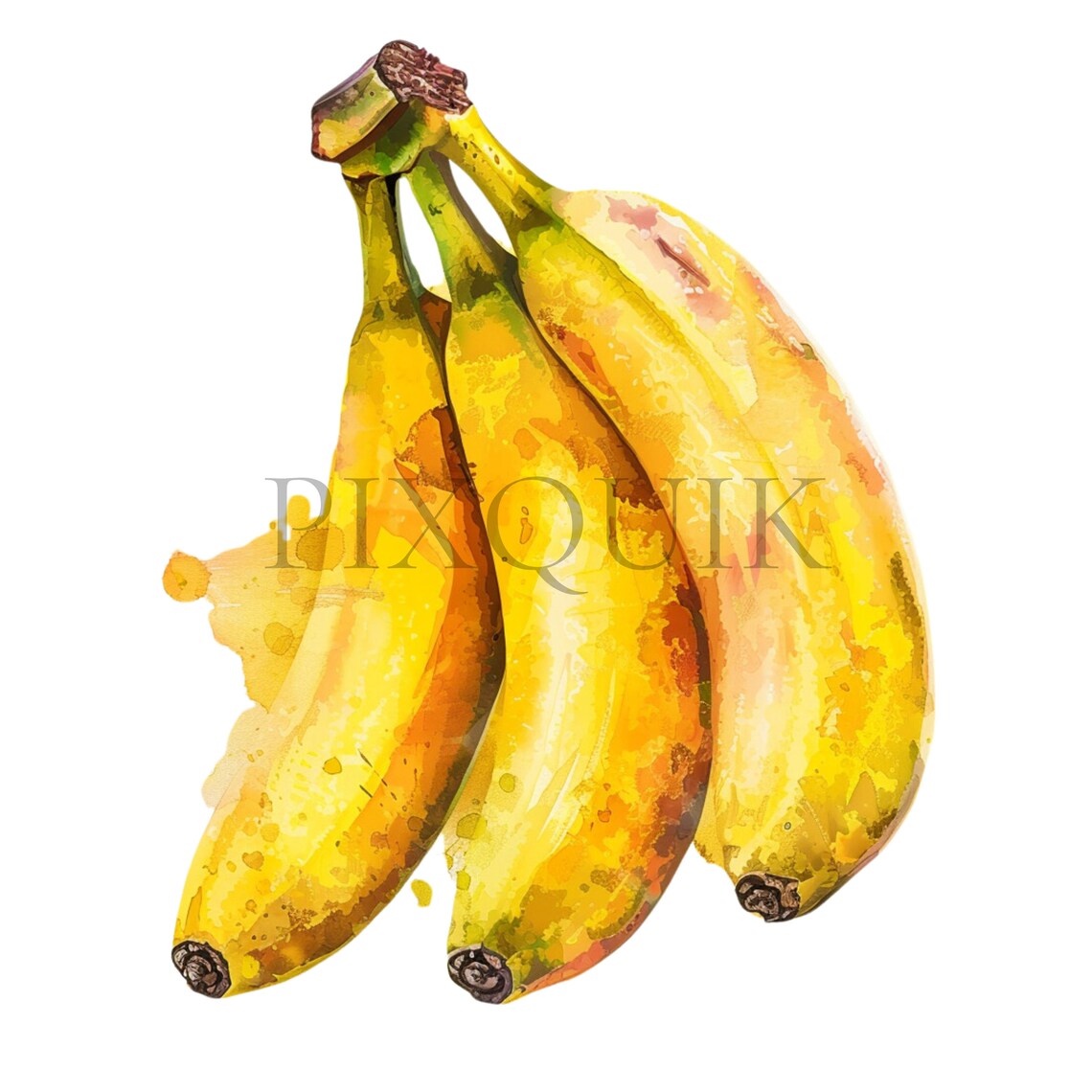 Watercolor Banana Clipart | Tropical Fruit Illustration (instant ...