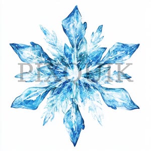Watercolor Snowflake Clipart: Ice Crystal Art (10 JPG Files) - Etsy