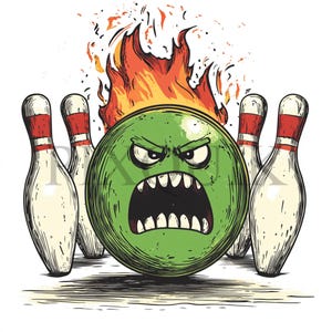Watercolor Bowling Pin Clipart | 10 High Quality PNG | Fire Bowling Pin ...