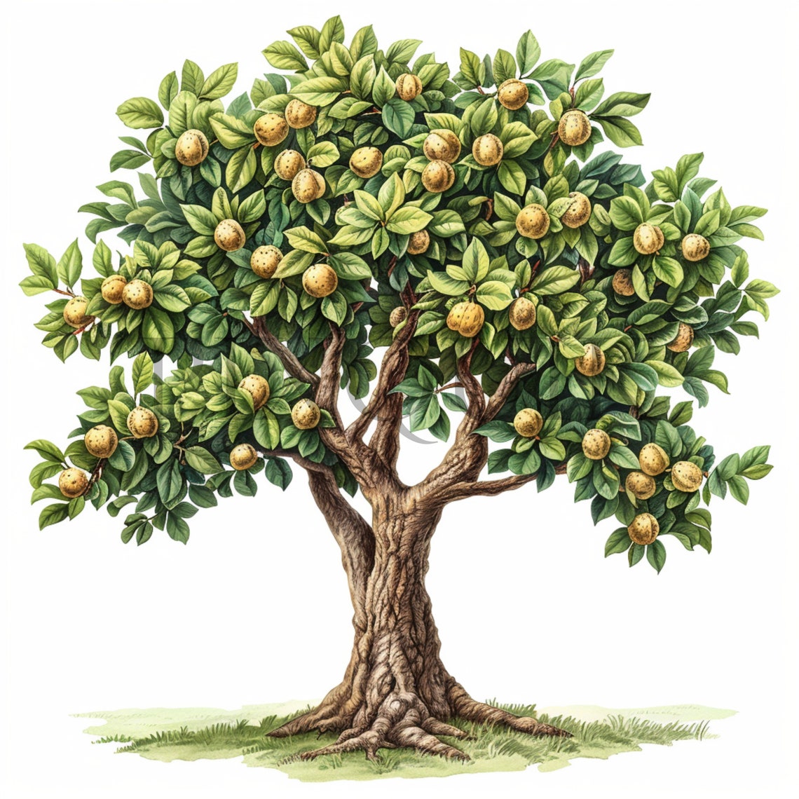 Walnut Tree Clipart | High-quality JPG, Nursery Art (digital Download ...