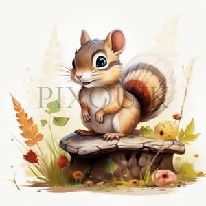 Chipmunk Clipart | Woodland Animal Clipart | 10 High Quality JPG | Cute ...