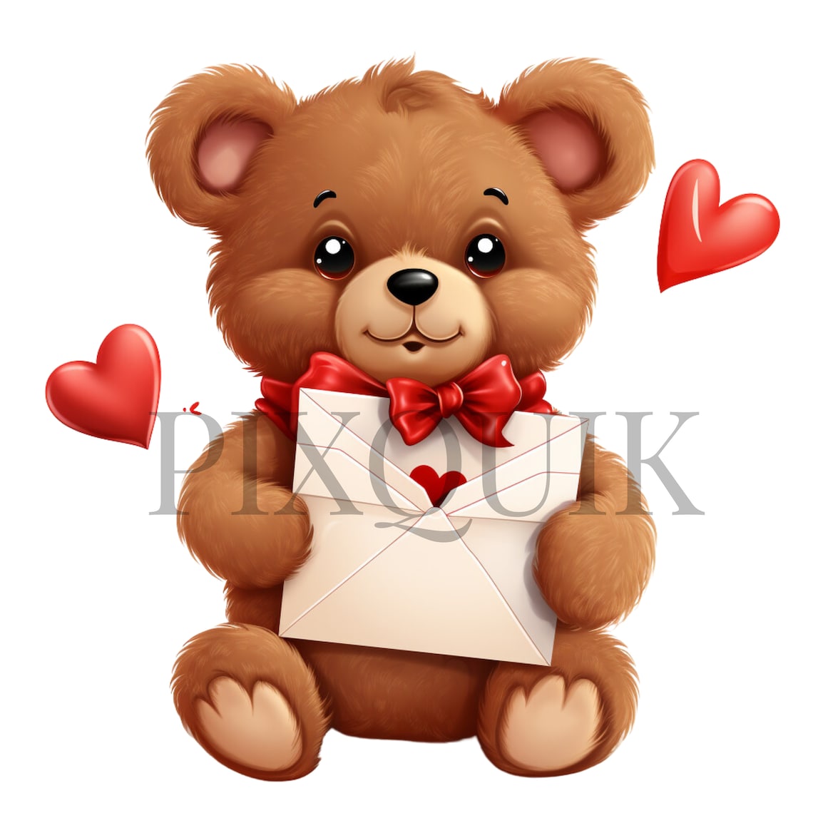Valentines Teddy Bear Clipart Cute Teddy Bear Digital Download Card ...