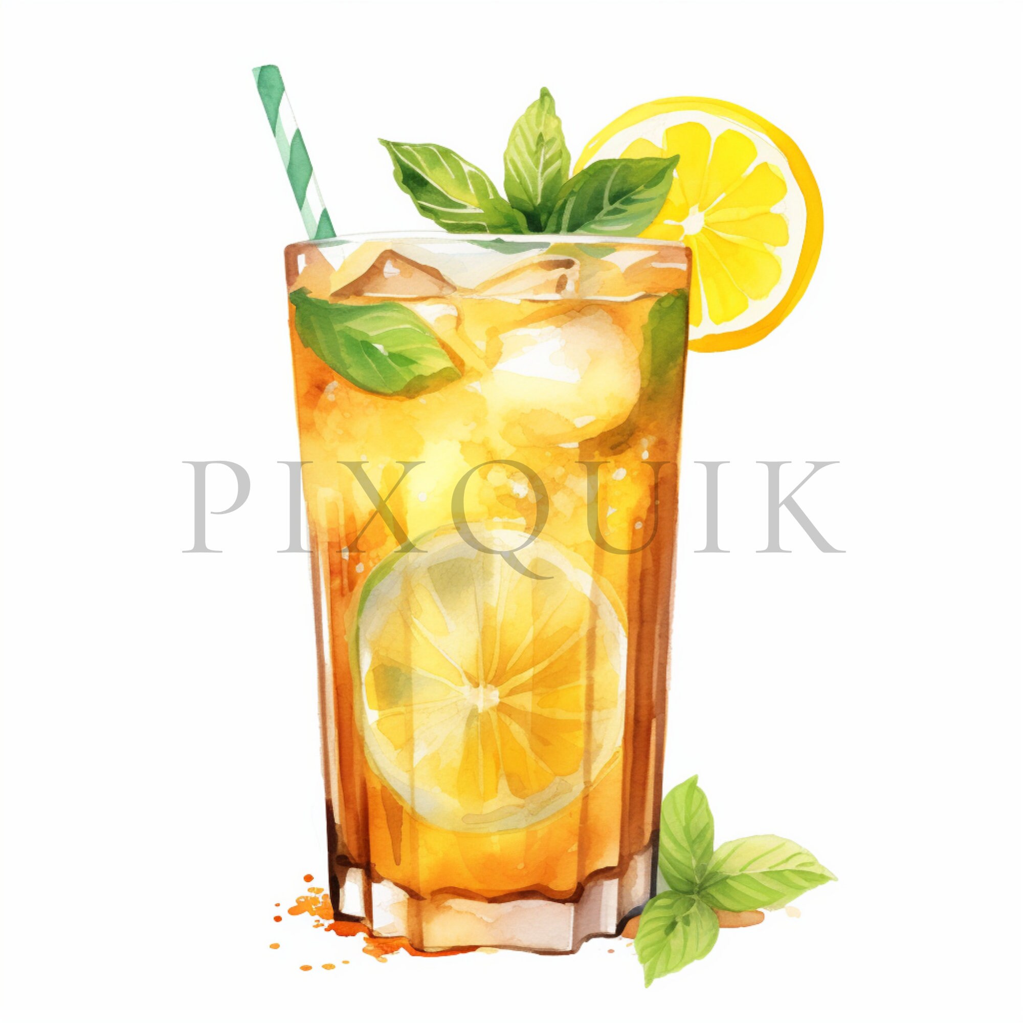 Watercolor Iced Tea Clipart 10 High Quality Jpgs Digital Download Iced ...