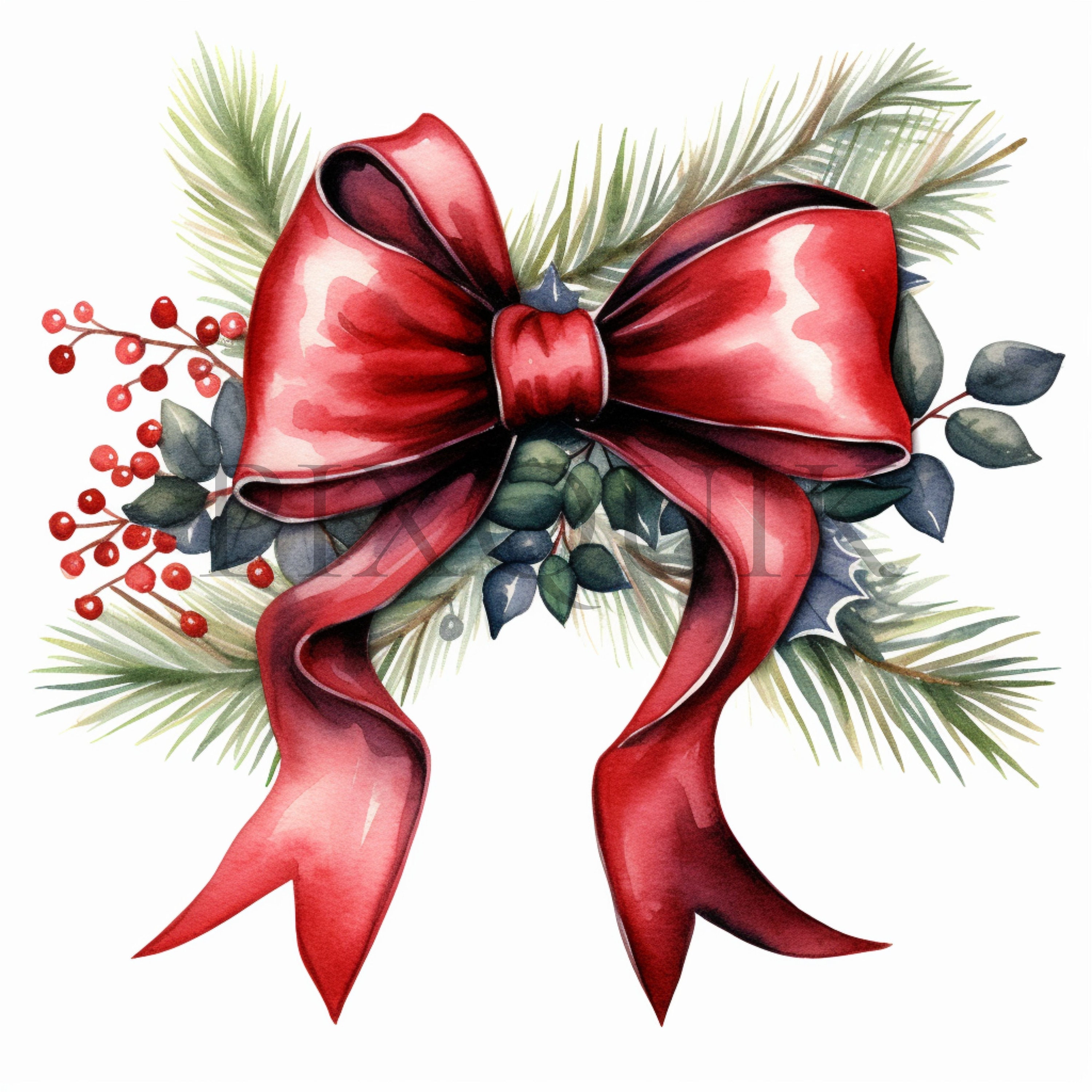 Holiday Bow Clipart 10 High Quality Jpg's Digital Download Christmas ...