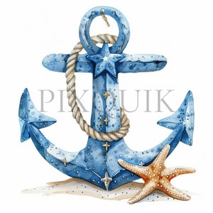 Nautical Anchor Clipart Set | 10 High Quality Jpgs | Anchor Graphics ...