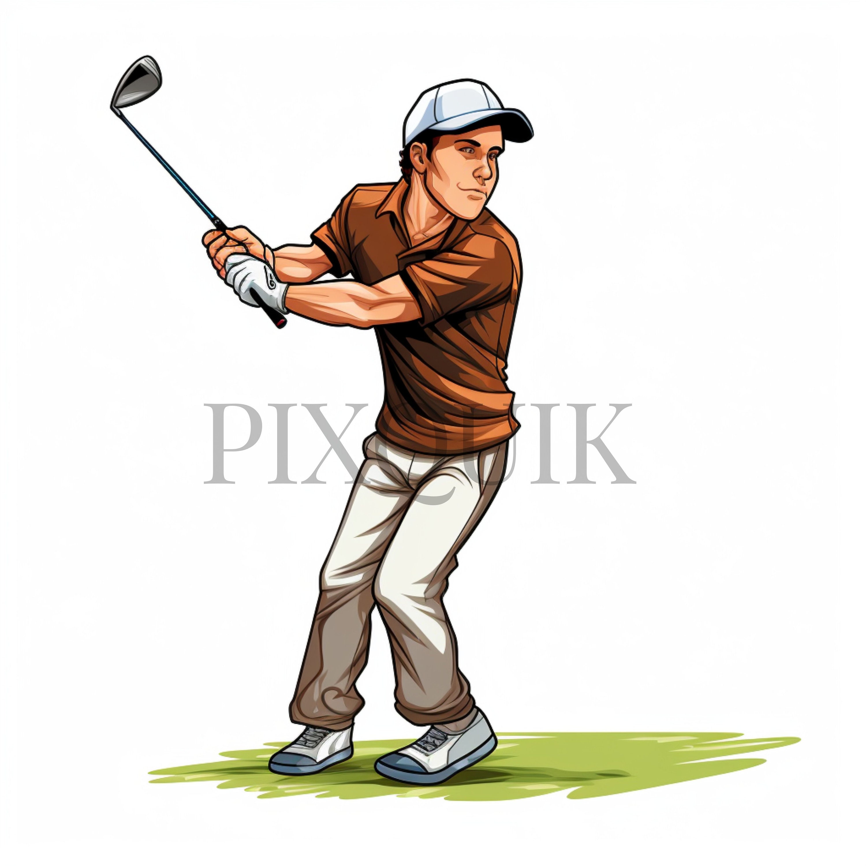 Watercolor Golf Player Clipart 10 High Quality Jpgs Sporty Art Golf ...