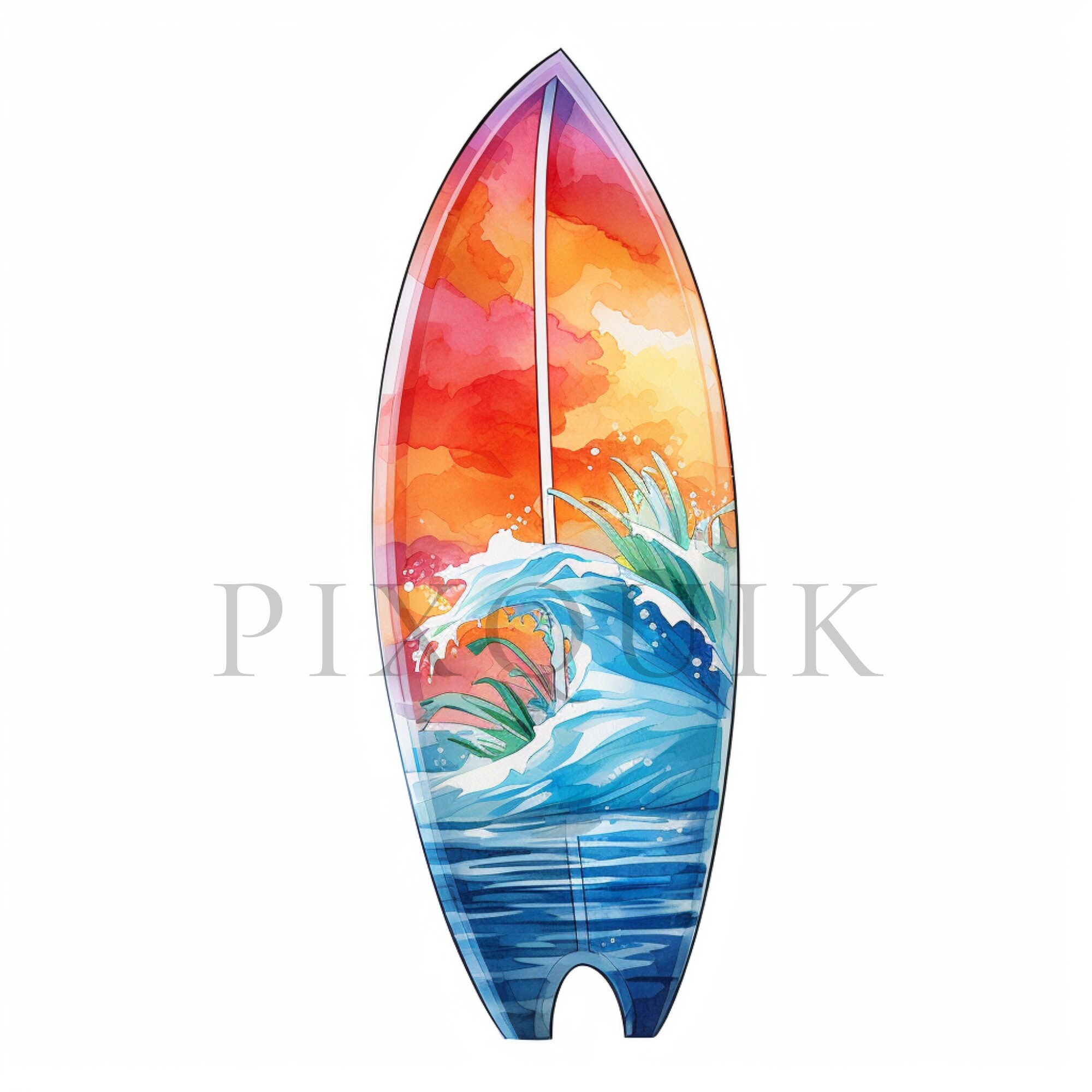 Surfboard Clipart 10 High Quality Jpgs Digital Download Surfboard Print ...