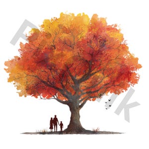 Watercolor Family Tree Clipart Set | Autumn Theme (digital Download) - Etsy
