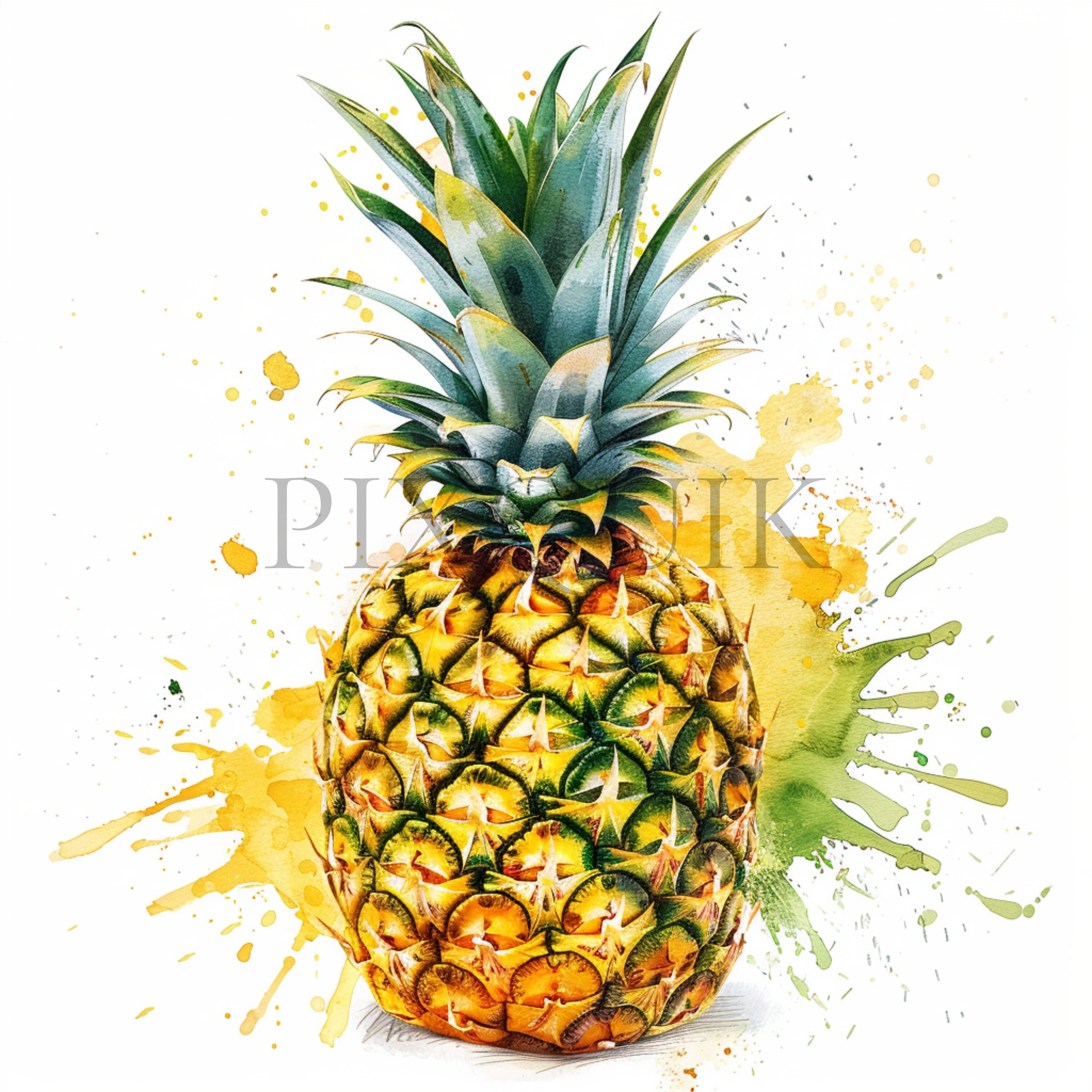 Watercolor Pineapple Clipart 10 High Quality Jpgs fruit Clipart ...