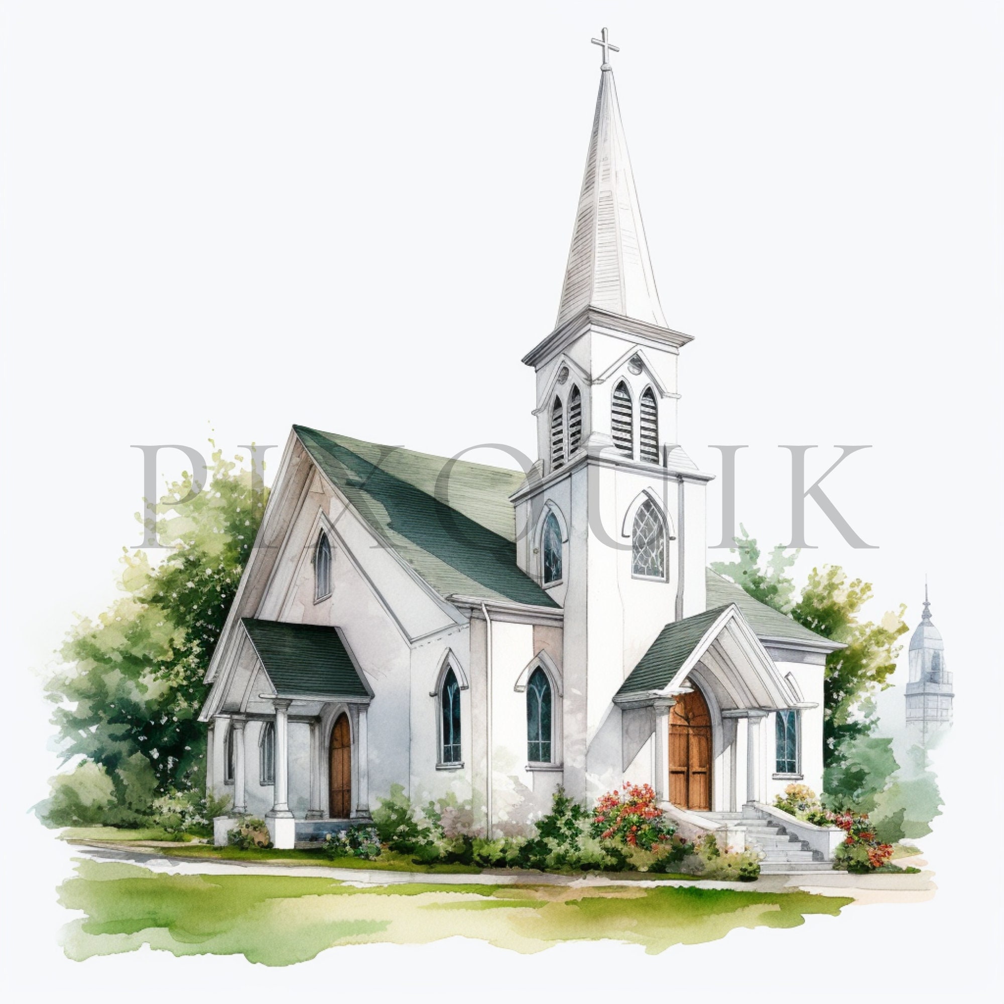 Church Clipart 10 High Quality Jpgs Digital Download Church Nursery Art ...
