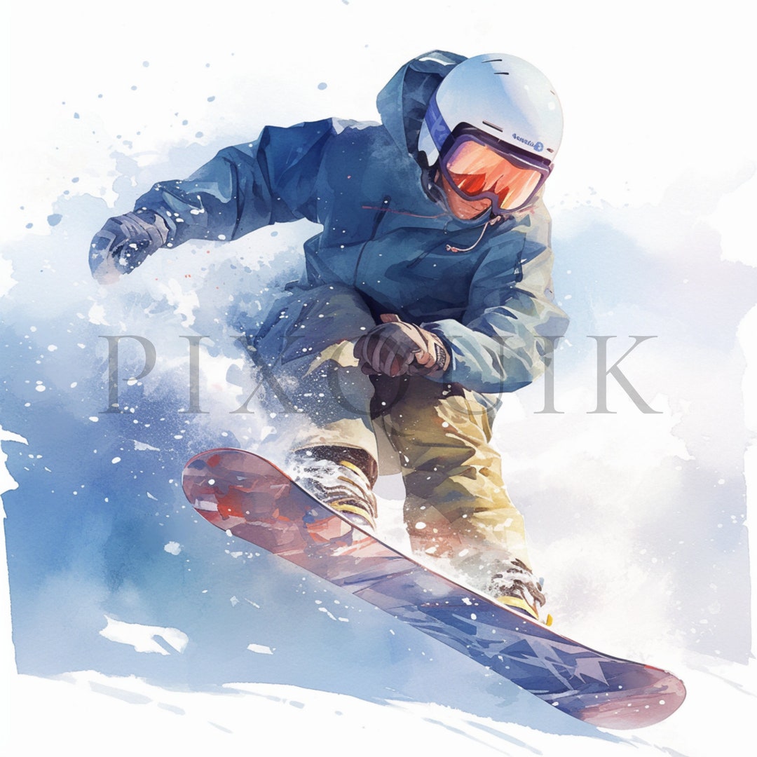 Winter Sports Clipart | Snowboarding, Ice Skating Jpgs (digital ...